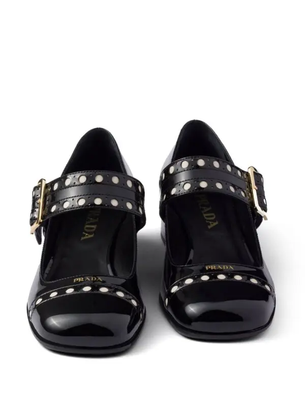 Prada 35mm Leather Mary Jane Pumps