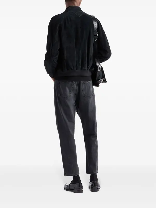 Prada Suede Bomber Jacket - Black