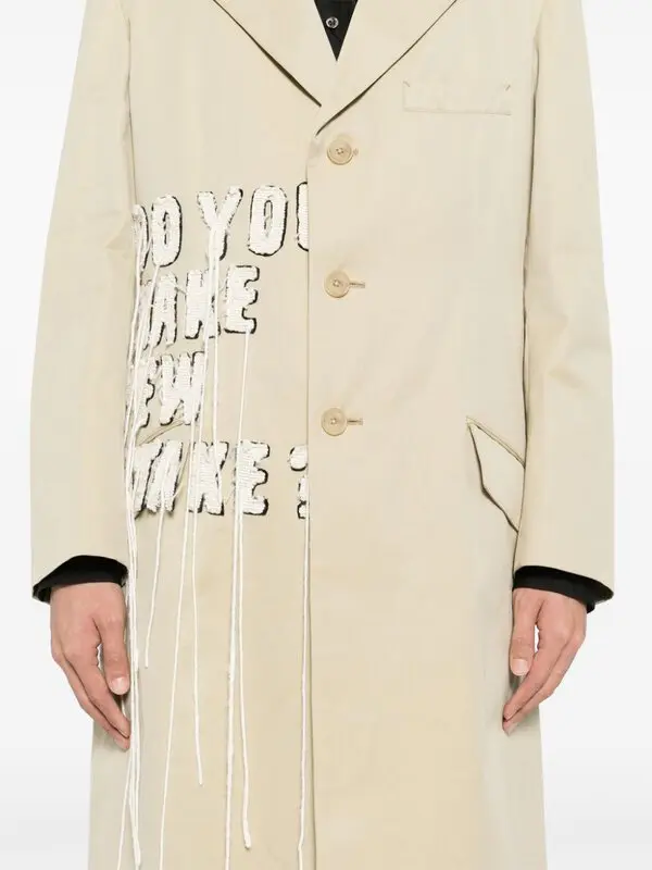 Yohji Yamamoto Slogan Patch Single-breasted Blazer
