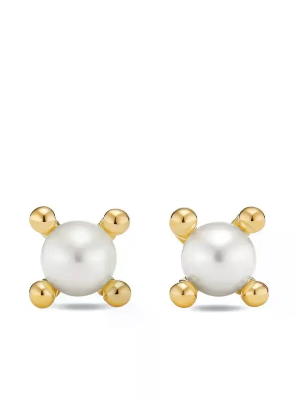 David Yurman 18kt Yellow Petite Modern Renaissance Pearl Stud Earrings - Gold