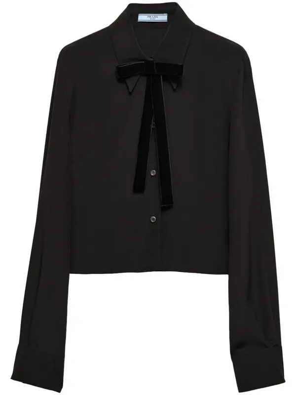 Prada Bow-detail Shirt - Black