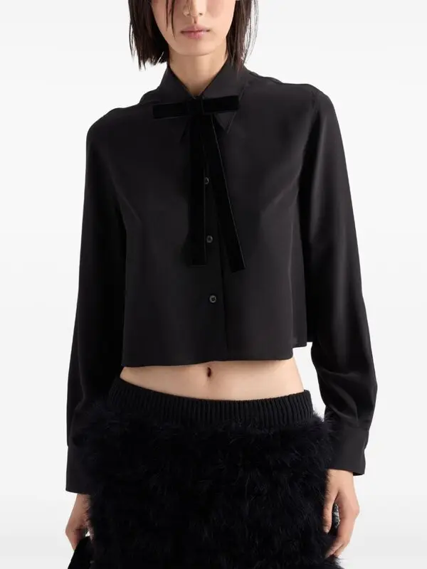 Prada Bow-detail Shirt - Black