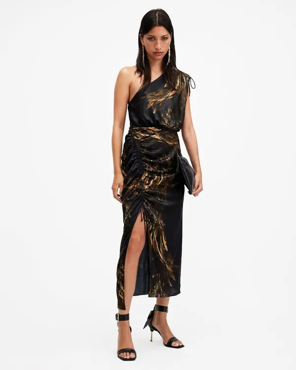 laura silk blend one shoulder maxi dress Dressing Up | Powder BLUE One Shoulder Maxi Dress With Open Back Detail