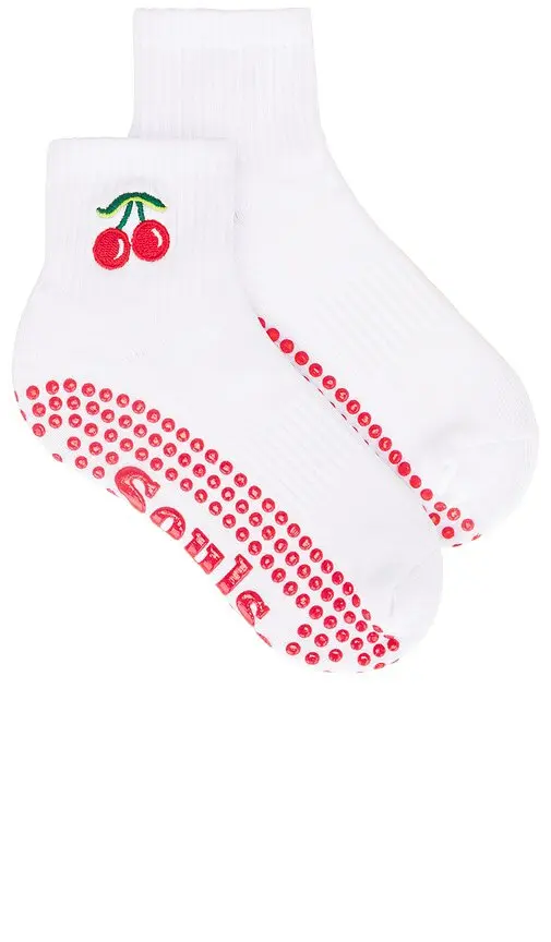SOULS. Very Cherry Grip Socks - White