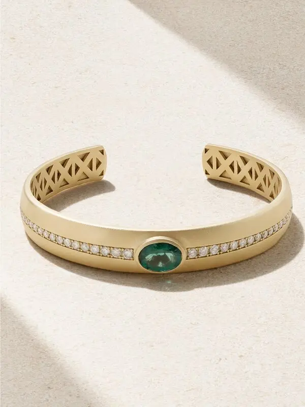 Jacquie Aiche 14-karat Tourmaline And Diamond Cuff