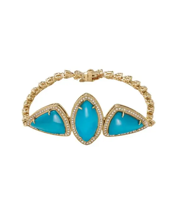 Jacquie Aiche Lizette 14-karat Turquoise And Diamond Bracelet - Gold