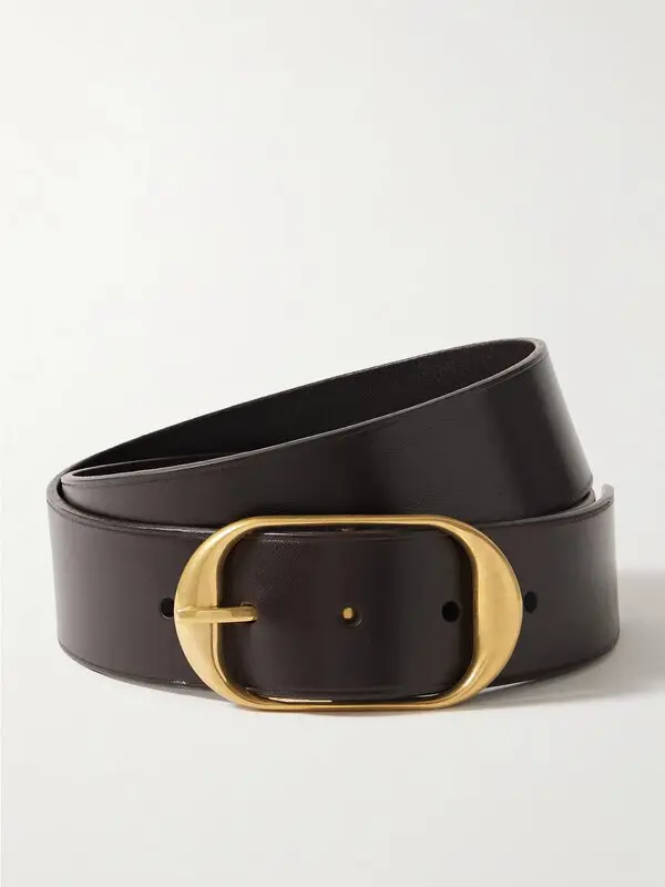 NILI LOTAN Leather Belt - Brown
