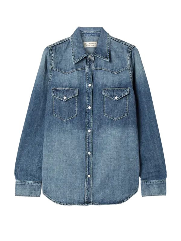 NILI LOTAN Travis Denim Shirt - Blue