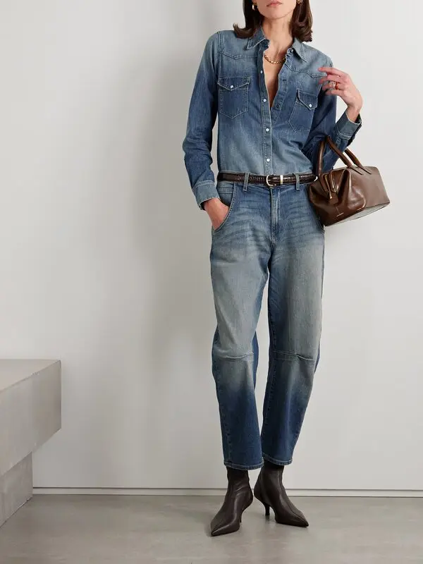 NILI LOTAN Travis Denim Shirt - Blue