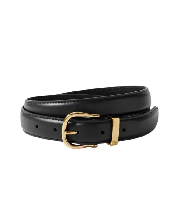 NILI LOTAN Louise Leather Belt - Black