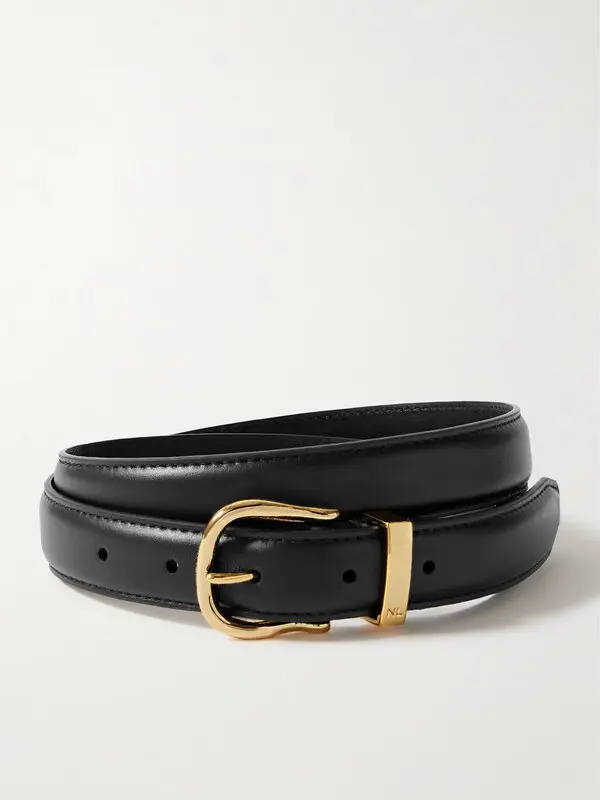NILI LOTAN Louise Leather Belt - Black