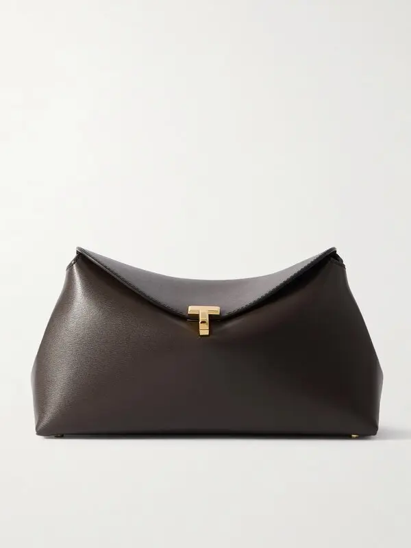 TOTÊME - T-Lock Textured-Leather Clutch