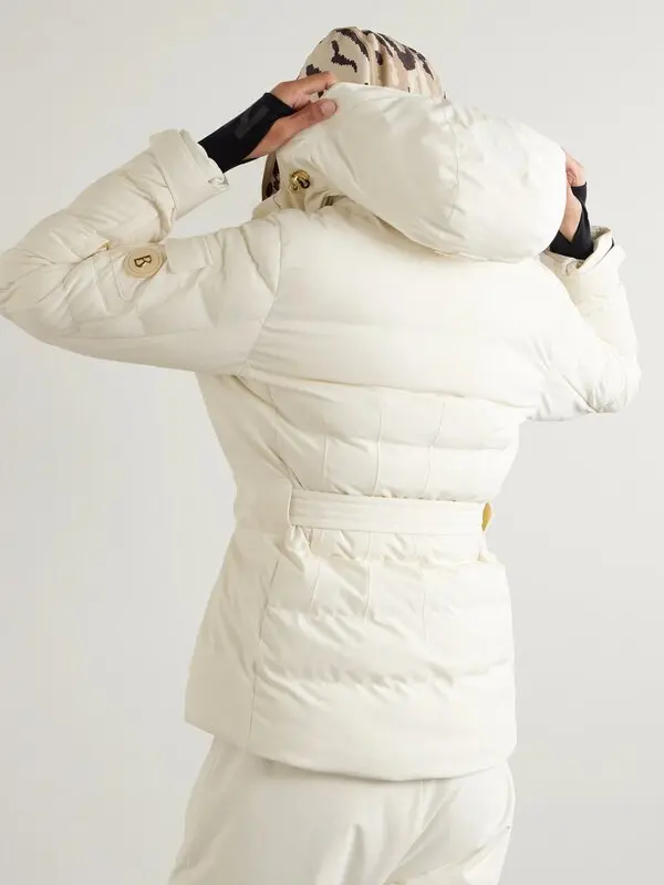 Bogner Ellya Layered Belted Quilted Ski Jacket - Cream
