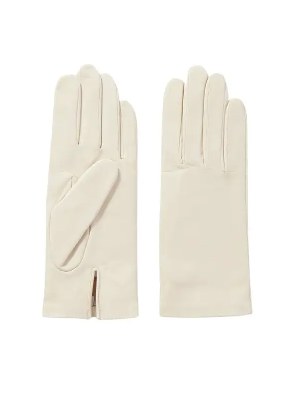 AGNELLE Kate Leather Gloves - Off-white