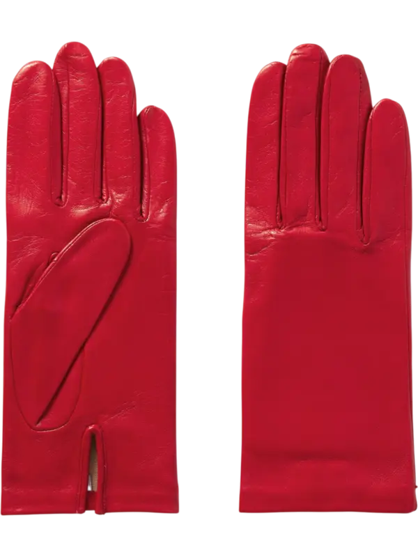 AGNELLE Kate Leather Gloves - Red