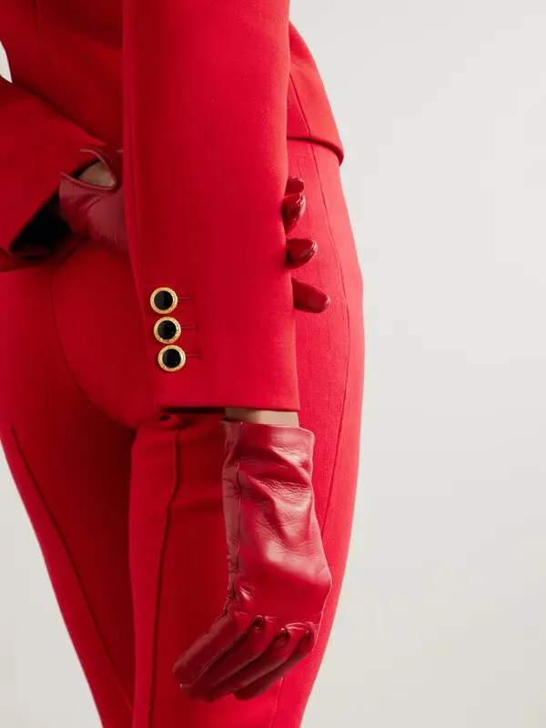 AGNELLE Kate Leather Gloves - Red