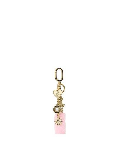 Victoria's Secret Scarf Bow Bag Charm Keychain - Gold