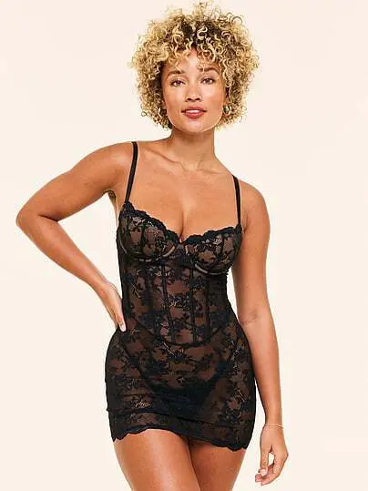 Victoria's Secret Adore Me Brielle Babydoll - Black