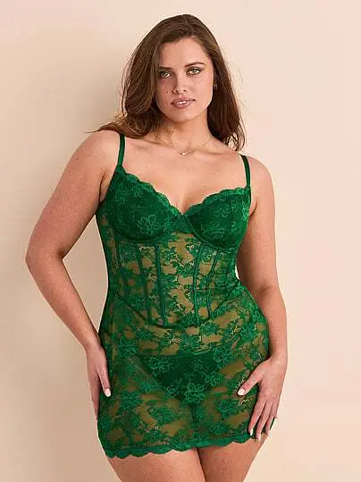 Victoria's Secret Adore Me Brielle Babydoll - Green