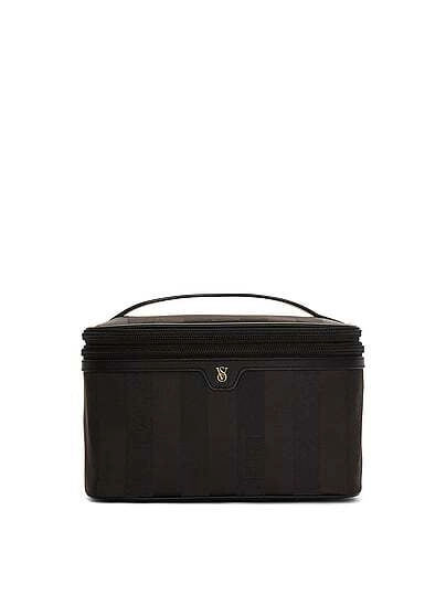 Victoria's Secret Express Train Case With Striped Pattern - Black