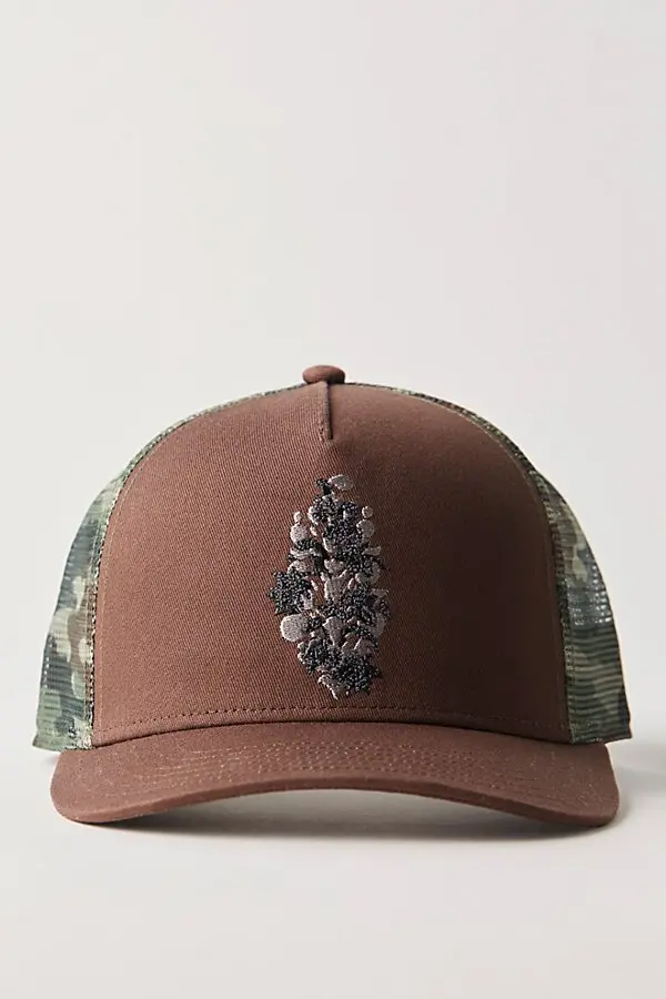 Free People Petal To The Metal Trucker Cap - Brown Camo