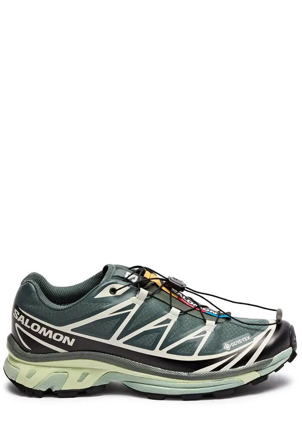 Salomon Xt-6 Gtx Panelled Mesh Sneakers - Green | Editorialist