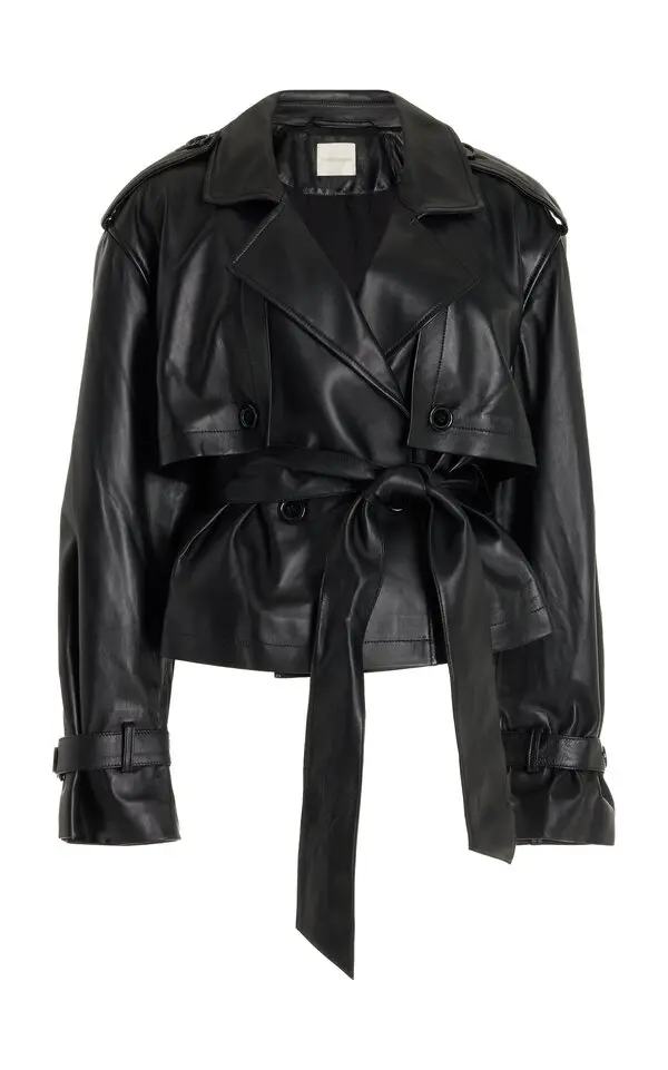FAVORITE DAUGHTER Charles Cropped Leather Jacket