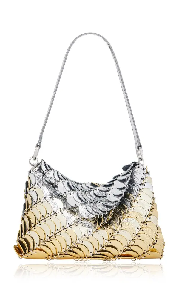 Rabanne Leather Paillette Shoulder Bag