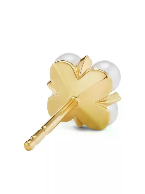 David Yurman 18kt Yellow Pearl And Diamond Stud Earrings