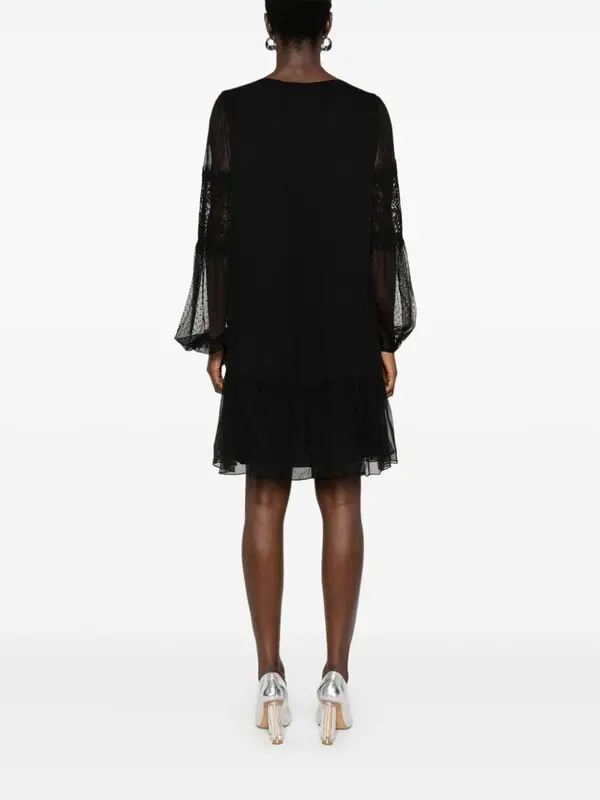 NISSA Semi-sheer Sleeve Mini Dress
