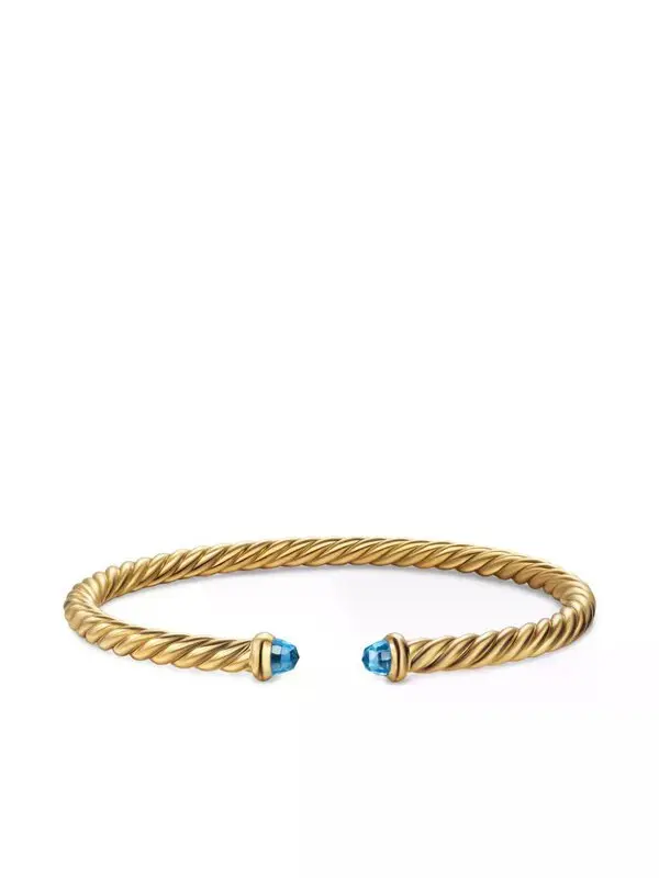 David Yurman 18kt Yellow Cablespira Topaz Cuff - Gold