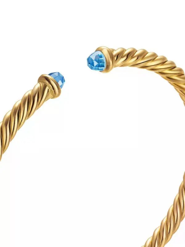 David Yurman 18kt Yellow Cablespira Topaz Cuff - Gold