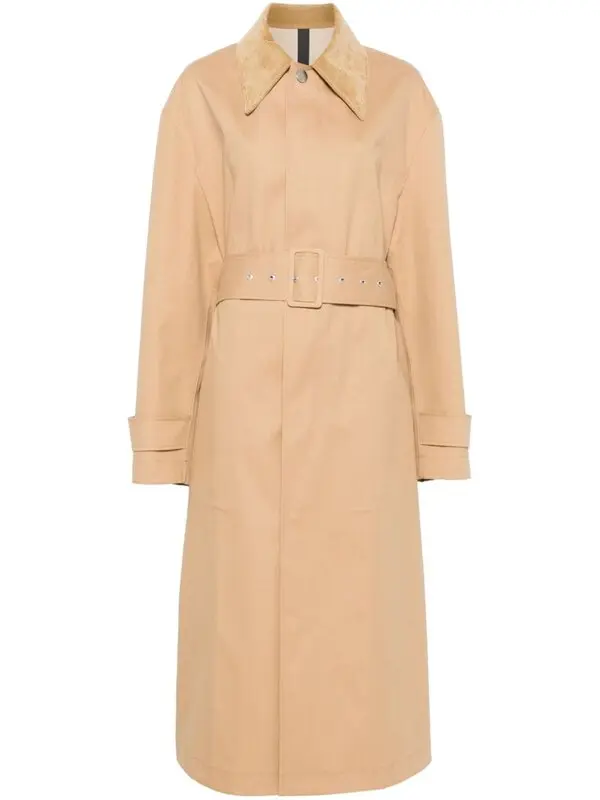 AMI Paris Belted Long Coat - Neutrals