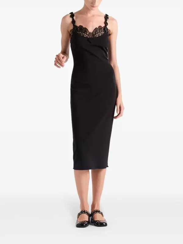Prada Interlock Crêpe Midi Dress