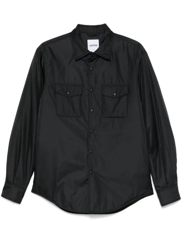 Aspesi Press-stud Shirt Jacket - Black