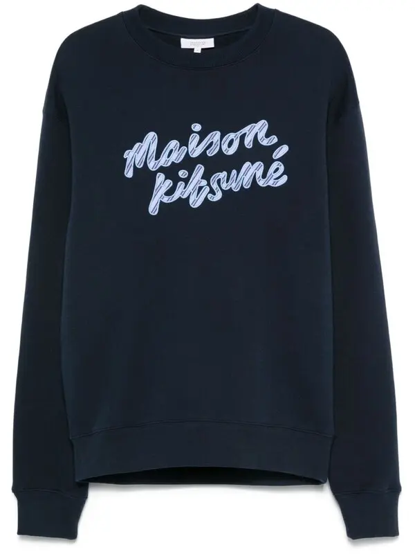 Maison Kitsuné Logo-embroidered Sweatshirt - Blue