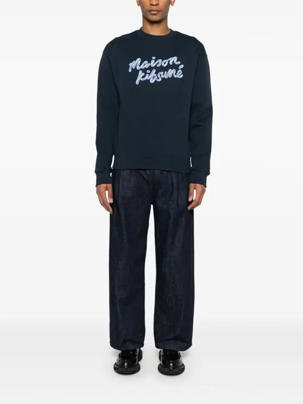 Maison Kitsuné Logo-embroidered Sweatshirt - Blue