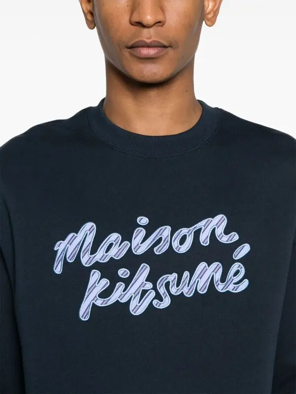 Maison Kitsuné Logo-embroidered Sweatshirt - Blue