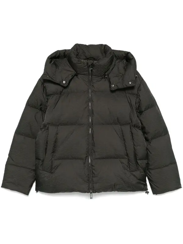 Emporio Armani Logo-lettering Hooded Down Jacket - Green