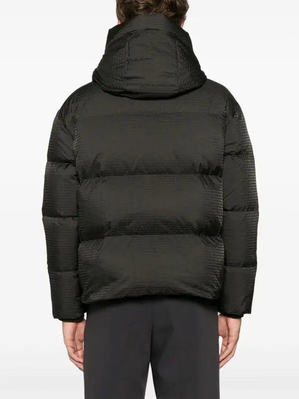 Emporio Armani Logo-lettering Hooded Down Jacket - Green