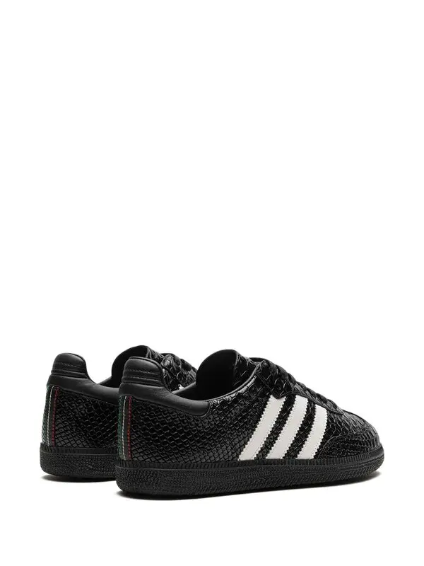 Adidas Calf Leather Crocodile-effect Sneakers - Black