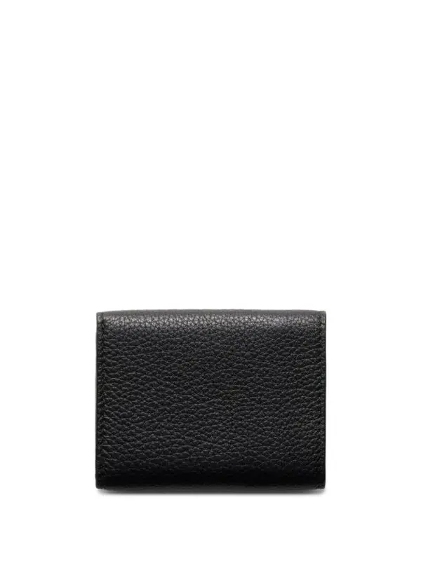 Prada Small Enamel Triangle-logo Wallet - Black