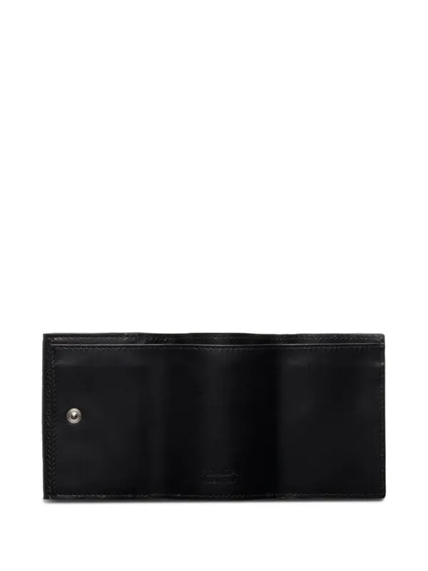Prada Small Enamel Triangle-logo Wallet - Black