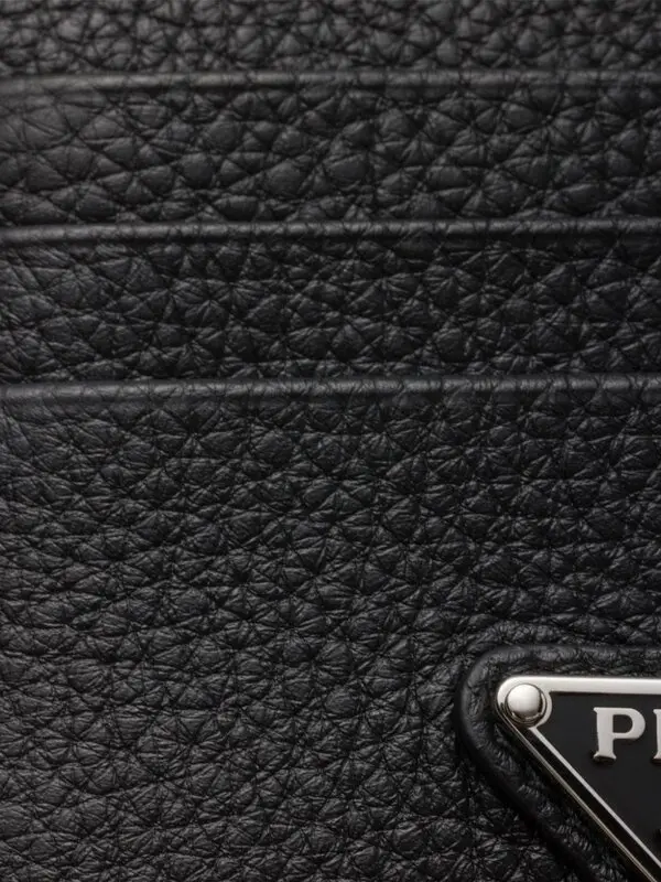 Prada Enamel Triangle-logo Card Holder