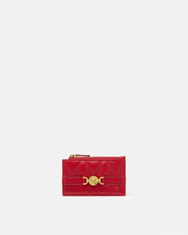 Versace Medusa '95 Quilted Nappa Card Holder - Red