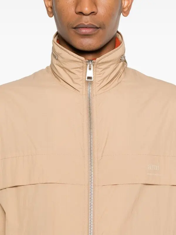 Ami Logo-print Windbreaker - Neutrals