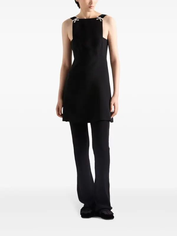 Prada Embroidered Cady Mini Dress