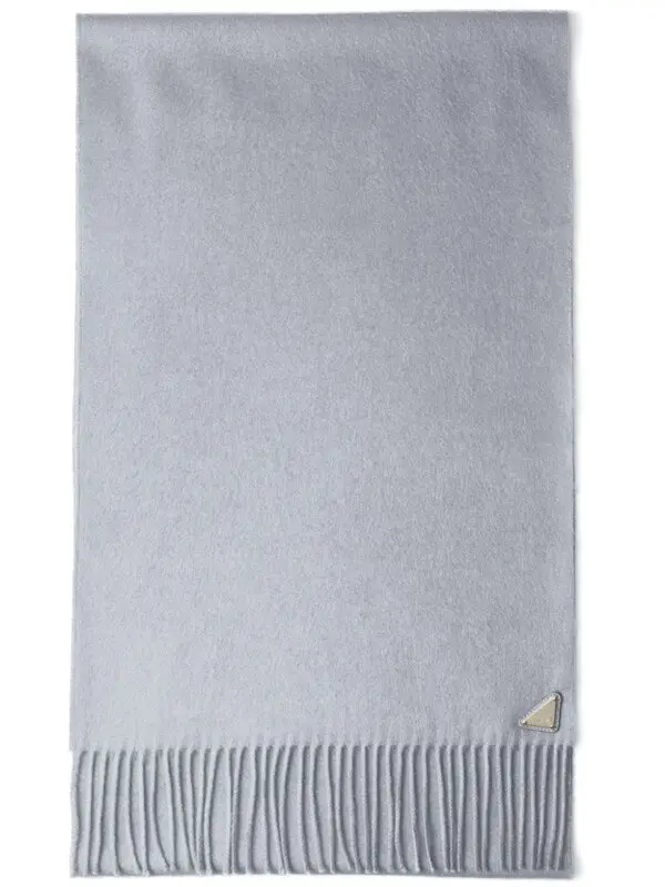 Prada Enamel Triangle-logo Scarf - Grey