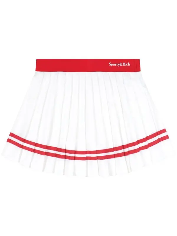 SPORTY & RICH Serif Pleated Skirt - White