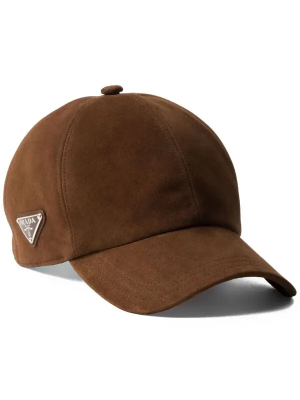 Prada Suede Baseball Cap - Brown